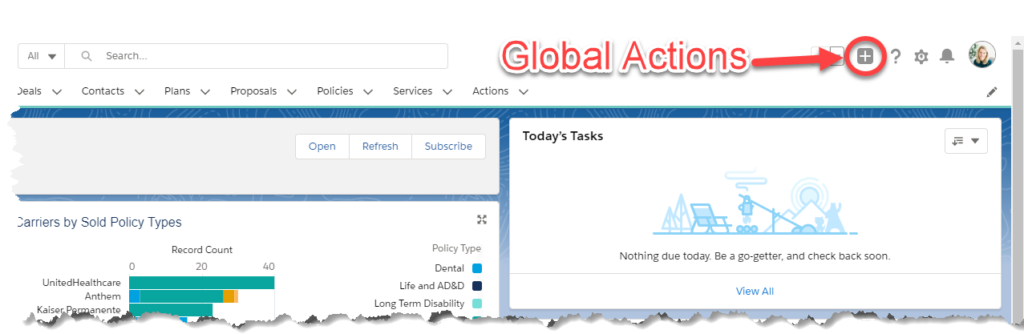 Global Actions | Brilliantly Bundled Insurance Agency Software